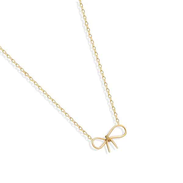 گردنبند طلا پاپیون مفتولی ساده - گالری طلا ماوی